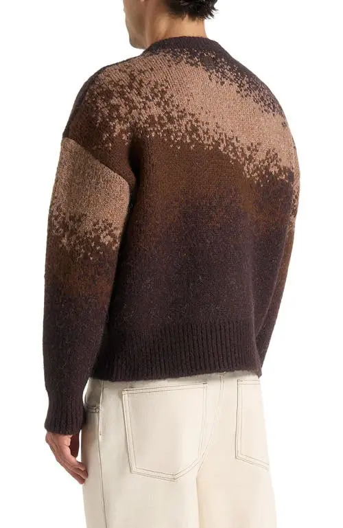 Manière De Voir Ombré Wool Blend Crewneck Sweater