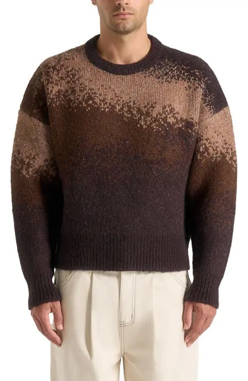 Manière De Voir Ombré Wool Blend Crewneck Sweater