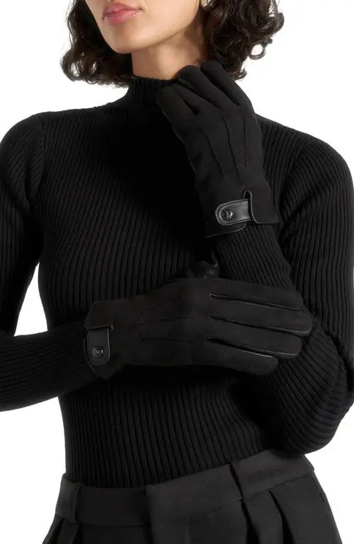 Manière De Voir Manier De Voir Mario Suede Gloves - Black