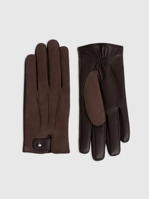 Manière De Voir Manier De Voir Mario Suede Gloves - Brown