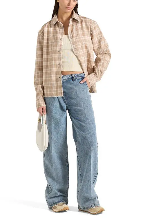 Manière De Voir Blake Whipstitch Check Shirt - Beige