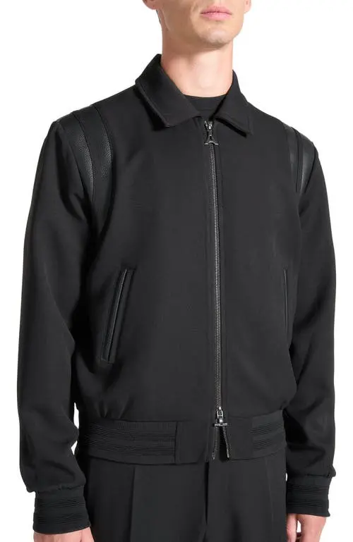 Manière De Voir Tailored Varsity Jacket - Black