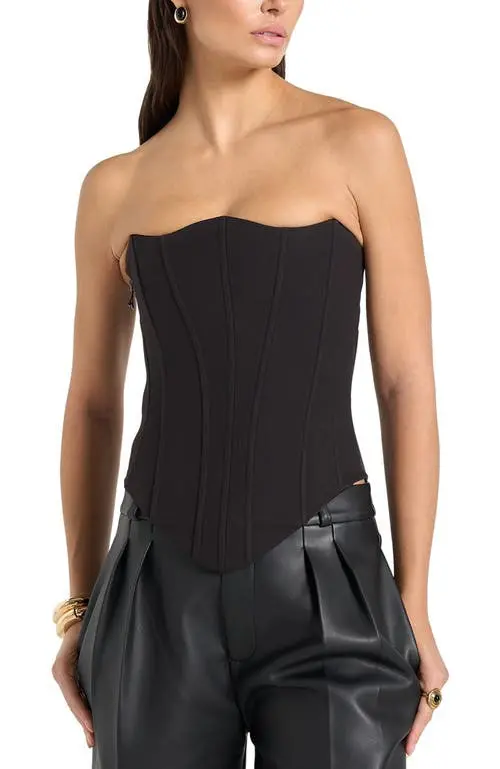 Manière De Voir Scarlett Tailored Corset With Lace-up Back - Black