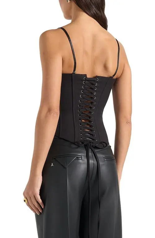 Manière De Voir Scarlett Tailored Corset With Lace-up Back - Black