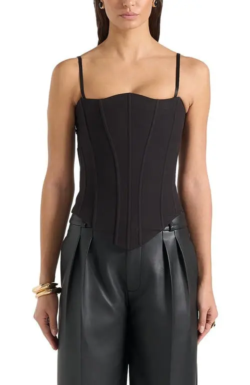 Manière De Voir Scarlett Tailored Corset With Lace-up Back - Black