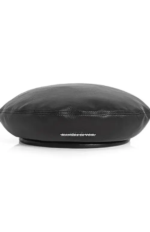Manière De Voir Maniere De Voir Anya Vegan Leather Beret - Black