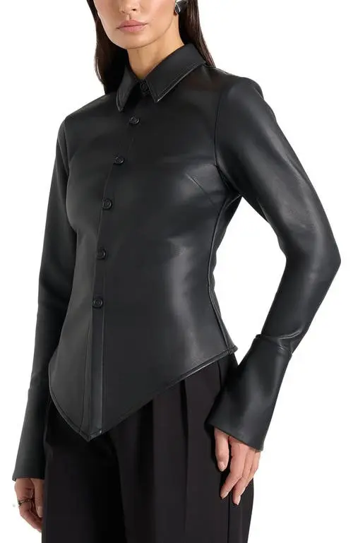 Manière De Voir Vegan Leather Cinch Shirt