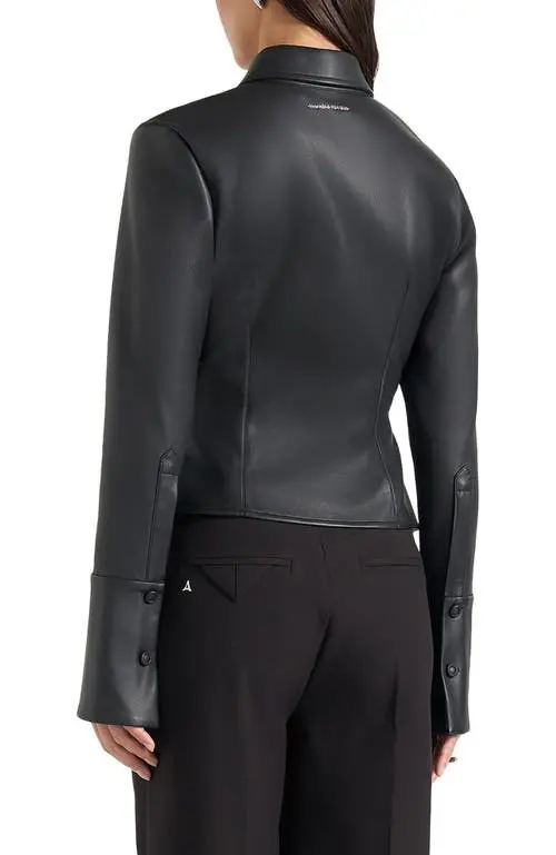 Manière De Voir Vegan Leather Cinch Shirt