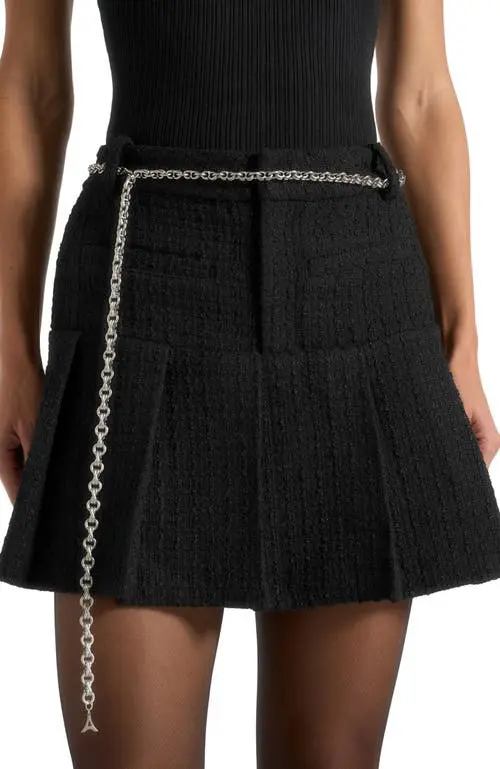 Manière De Voir Edith Tweed Pleated Skort With Chain Detail