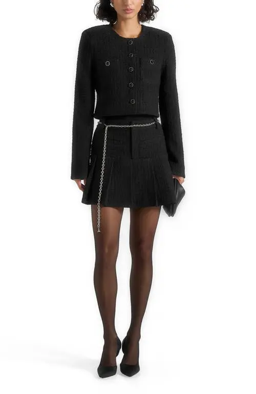 Manière De Voir Edith Tweed Pleated Skort With Chain Detail