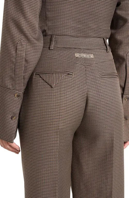 Manière De Voir Maniere De Voir Julie Houndstooth Twin Pleat Trousers - Brown