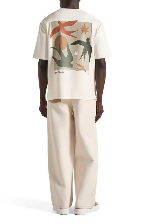 Manière De Voir Thibault Bird Detail Cotton T-shirt - Cream