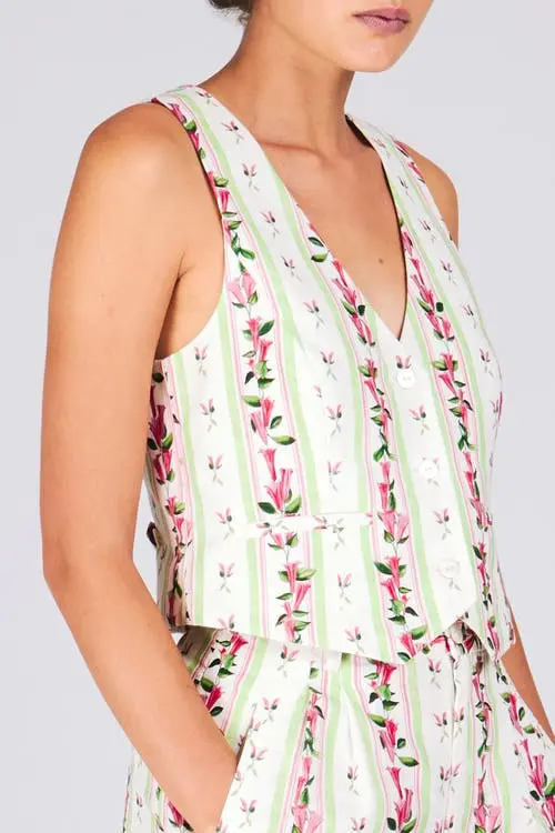RACHEL ANTONOFF Barry" Vest With Floral Print - Bellflower Stripe