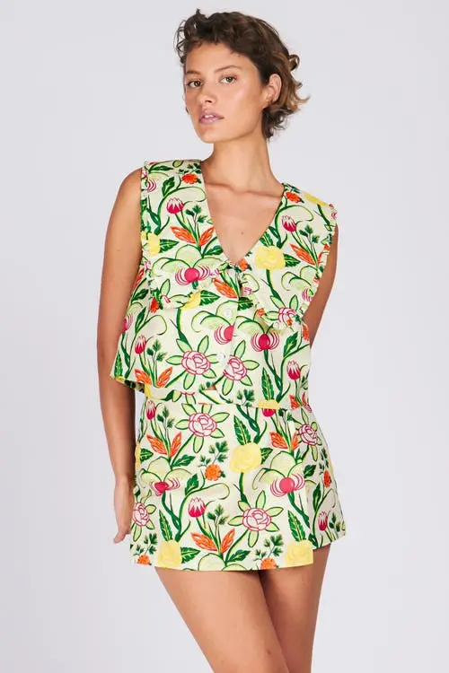 RACHEL ANTONOFF Georgia Top With Floral Embroidery