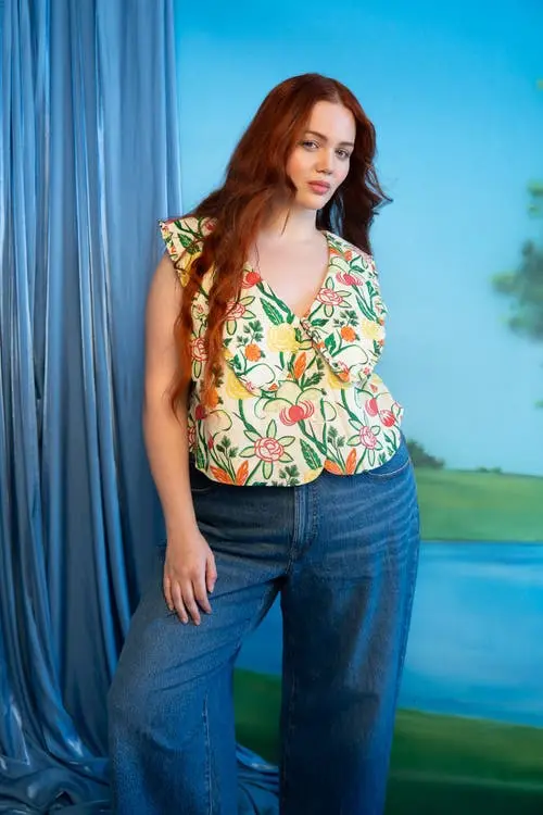 RACHEL ANTONOFF Georgia Top With Floral Embroidery