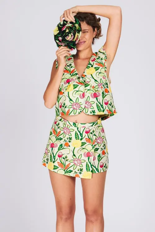 RACHEL ANTONOFF Georgia Top With Floral Embroidery