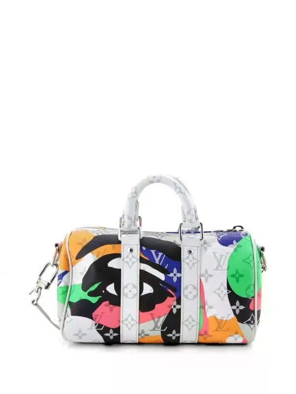 LOUIS VUITTON Keepall Bandouliere Limited Edition Portrait Monogram Canvas 25 Crossbody Bag