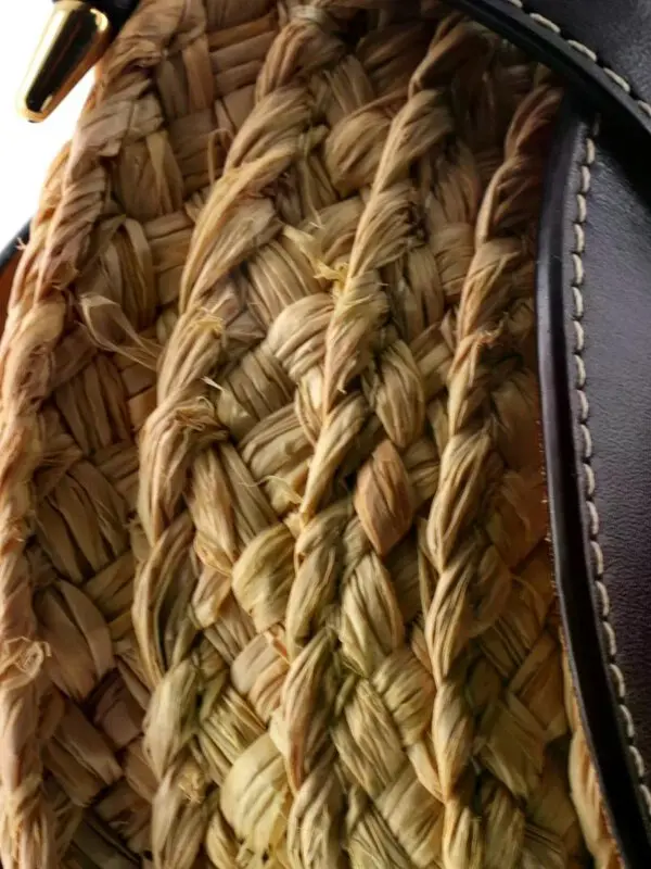 Loewe Gate Raffia Mini Crossbody Bag - Black