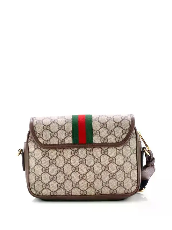 Gucci Ophidia Flap Shoulder Bag Gg Coated Canvas