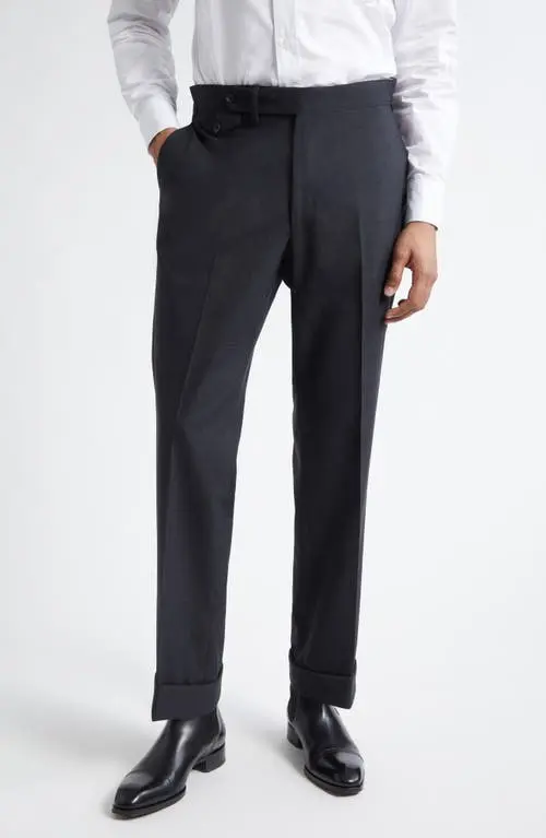 J. MUESER Waverly Single Pleat Tapered Trousers - Dark Navy