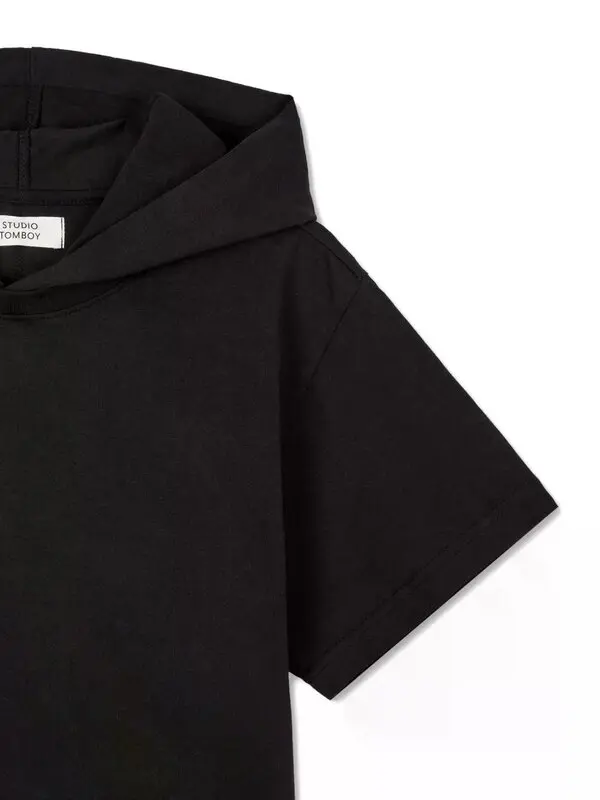 STUDIO TOMBOY Short Sleeve Hoodie - Black