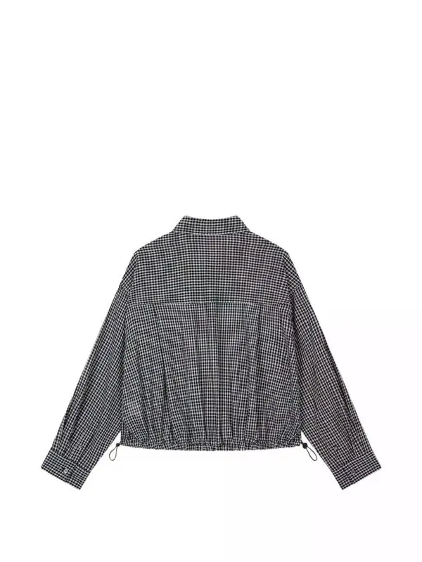 STUDIO TOMBOY Check Pattern Shirt With Drawstring Hem - Black