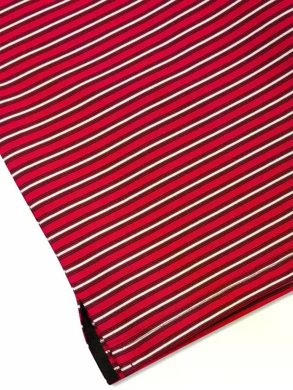 STUDIO TOMBOY Striped Short-sleeve Polo Shirt With Contrast Collar - Red