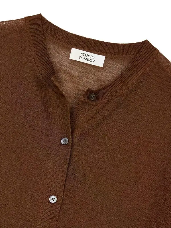 STUDIO TOMBOY Ribbed-trim Button-up Cardigan