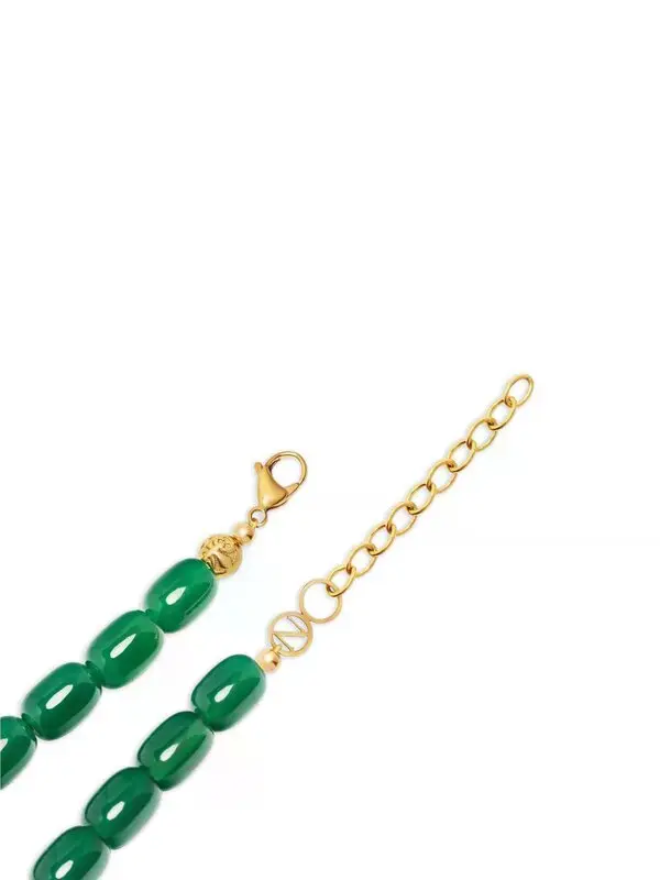 NIALAYA JEWELRY Beaded Agate Necklace With -tone Hardware