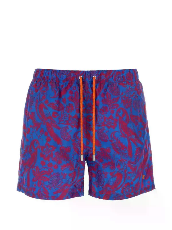 GALLO Parrot Print Swim Shorts - Blue