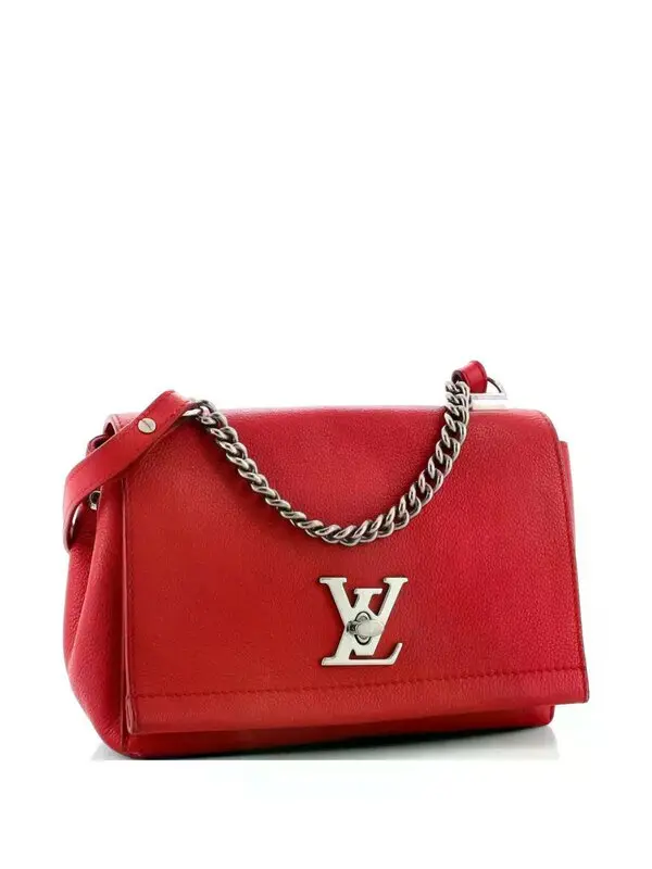 LOUIS VUITTON Lockme Ii Handbag Leather Bb Crossbody Bag - Red