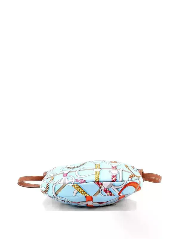 Hermès Sursoie To Go Pouch Printed Silk And Leather Crossbody Bag - Blue