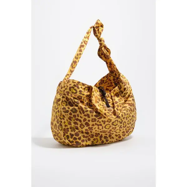 Bimba Y Lola Nylon Maxi Shoulder Bag - Leopard Yellow