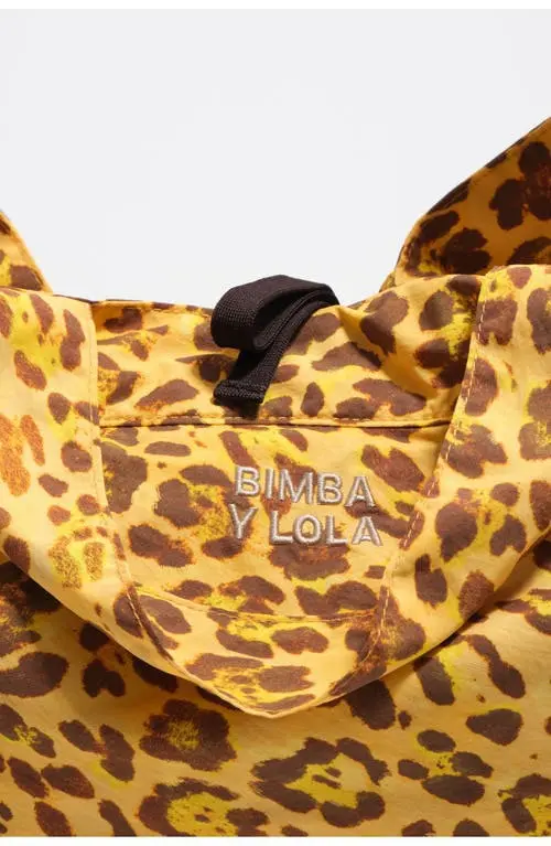 Bimba Y Lola Nylon Maxi Shoulder Bag - Leopard Yellow