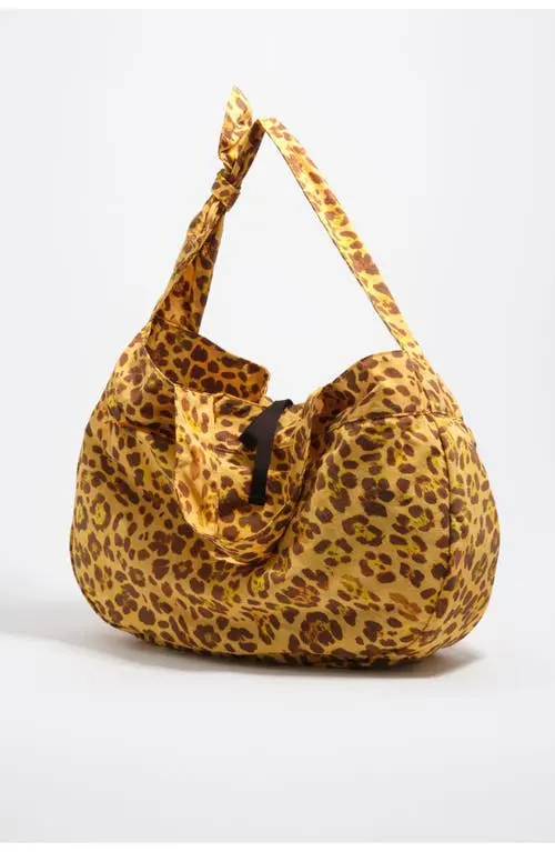Bimba Y Lola Nylon Maxi Shoulder Bag - Leopard Yellow