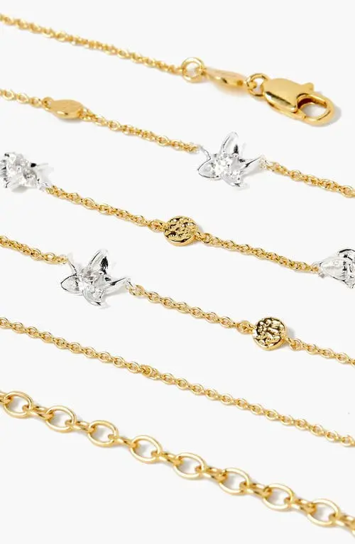 YOJ Gold Plated Flower Chain Necklace