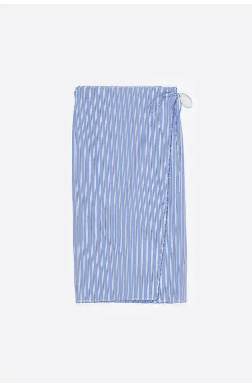 Bimba Y Lola Cotton Striped Sarong Midi Skirt