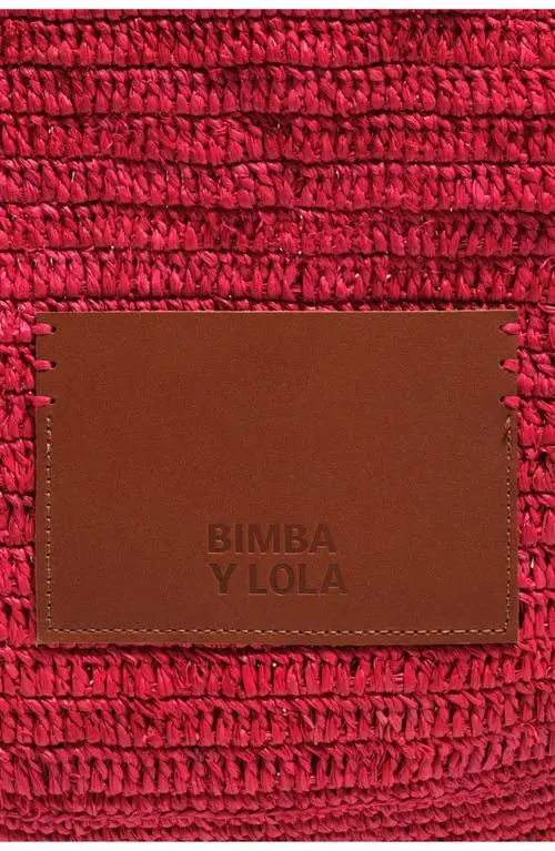 Bimba Y Lola Woven Raffia Shoulder Bag - Red