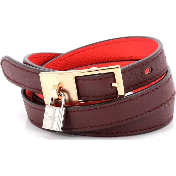Hermès Lucky 15 Reversible Belt Leather Thin - Red