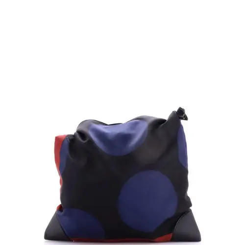 Hermès Silky City Bag Printed Silk And Leather Pm - Blue