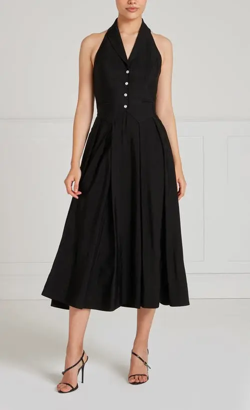 TEMPERLEY LONDON Elodie Halter Dress - Black