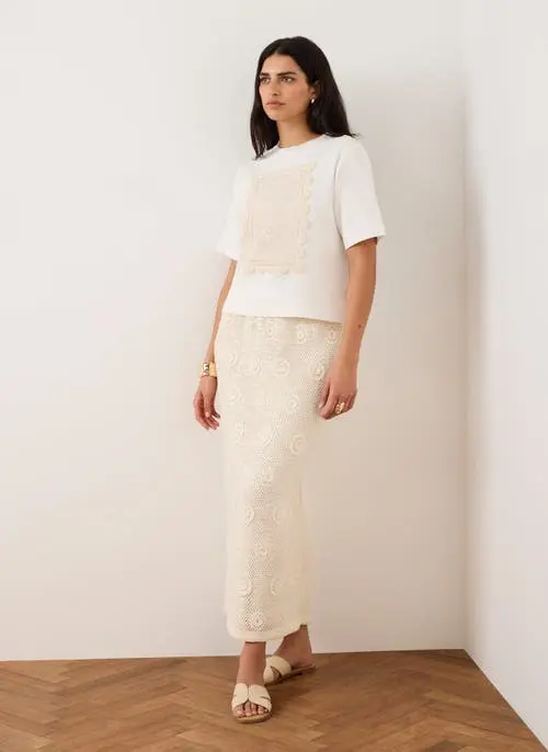 Mint Velvet Crochet Panel T-shirt