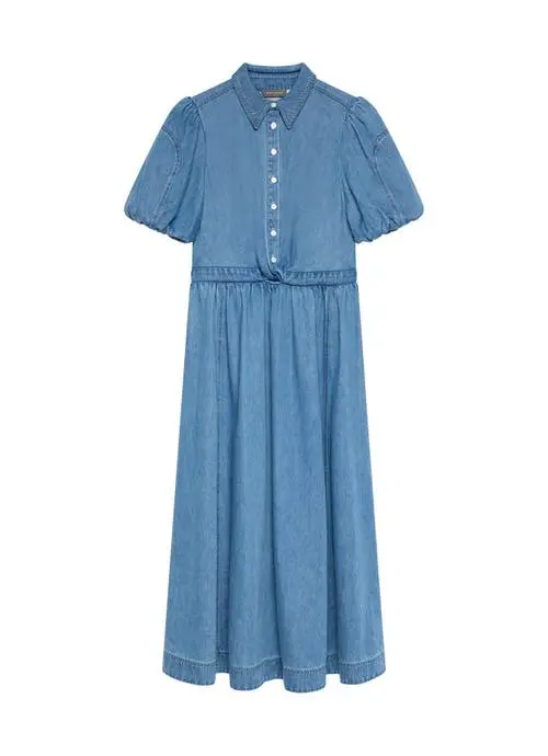 mint velvet denim shirt dress Mint Velvet Blue Denim Midi Shirt Dress | Size 02 | Blue