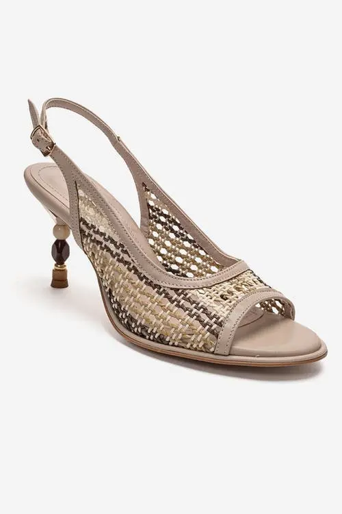 PROLOGUE SHOES Soven Stiletto Sandal - Beige