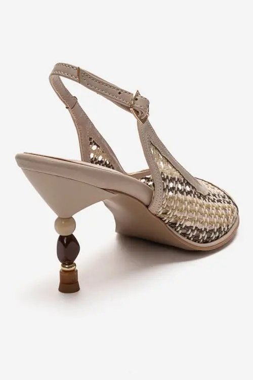 PROLOGUE SHOES Soven Stiletto Sandal - Beige