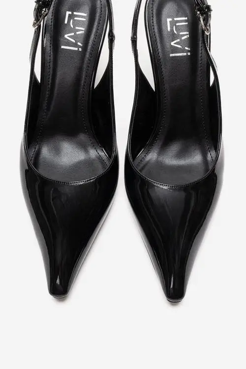 PROLOGUE SHOES Felon Slingback Wedge Pump - Black