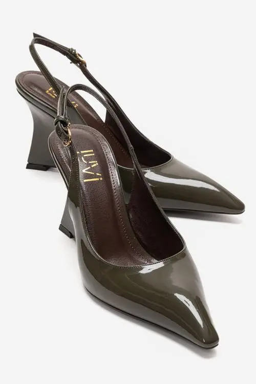 PROLOGUE SHOES Felon Slingback Wedge Pump - Khaki