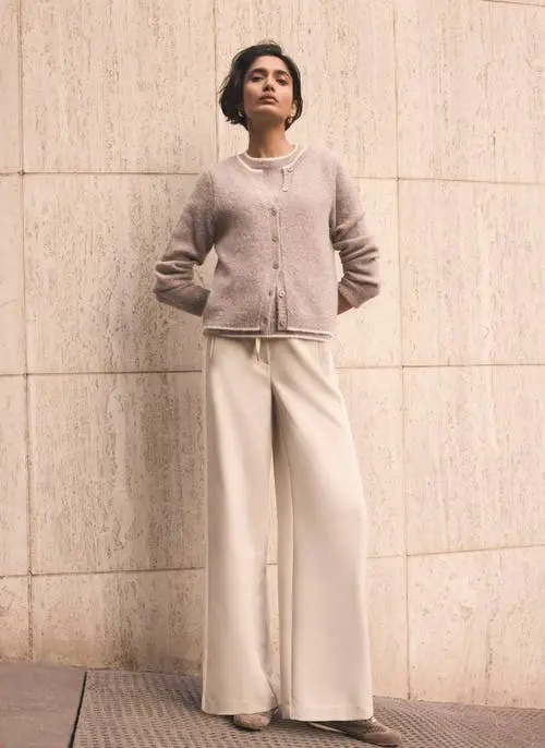 Mint Velvet Crochet Side Stripe Wide Leg Joggers