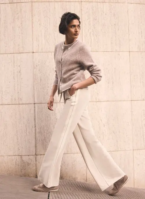 Mint Velvet Crochet Side Stripe Wide Leg Joggers