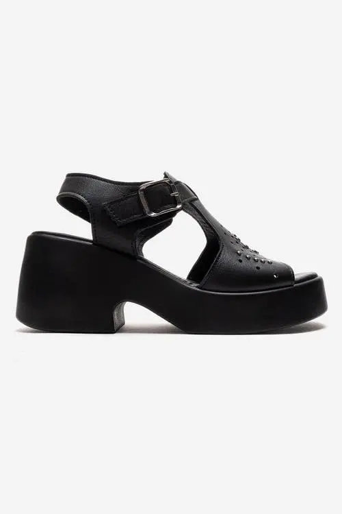 FOREVER & ALWAYS SHOES Leather Platform Sandals